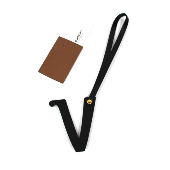 Burberry | Accessories | Burberry Black Leather Studded Alphabet V ...